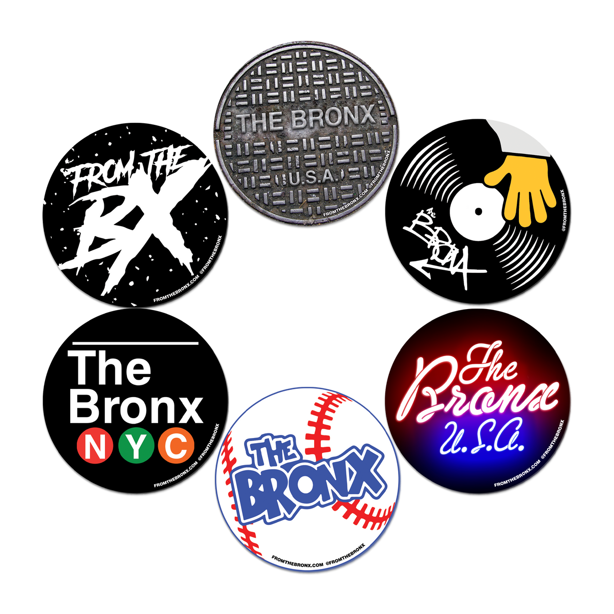 Bronx Circle Sticker 6-Pack — From The Bronx